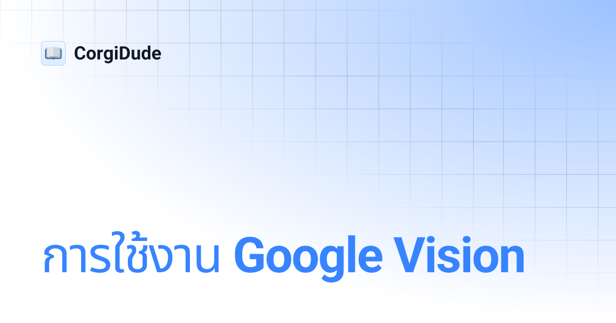 การใช้งาน Google Vision | CorgiDude
